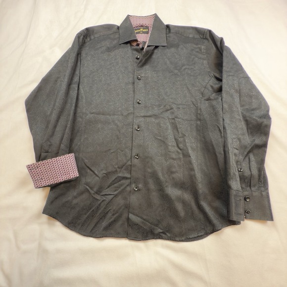 Shirts | Bertigo Mens 4l Shirt Black Shell Pattern And Flip Cuffs One ...